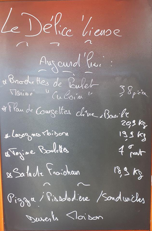 Menu at LE DELICE'LIEUX restaurant, Nice