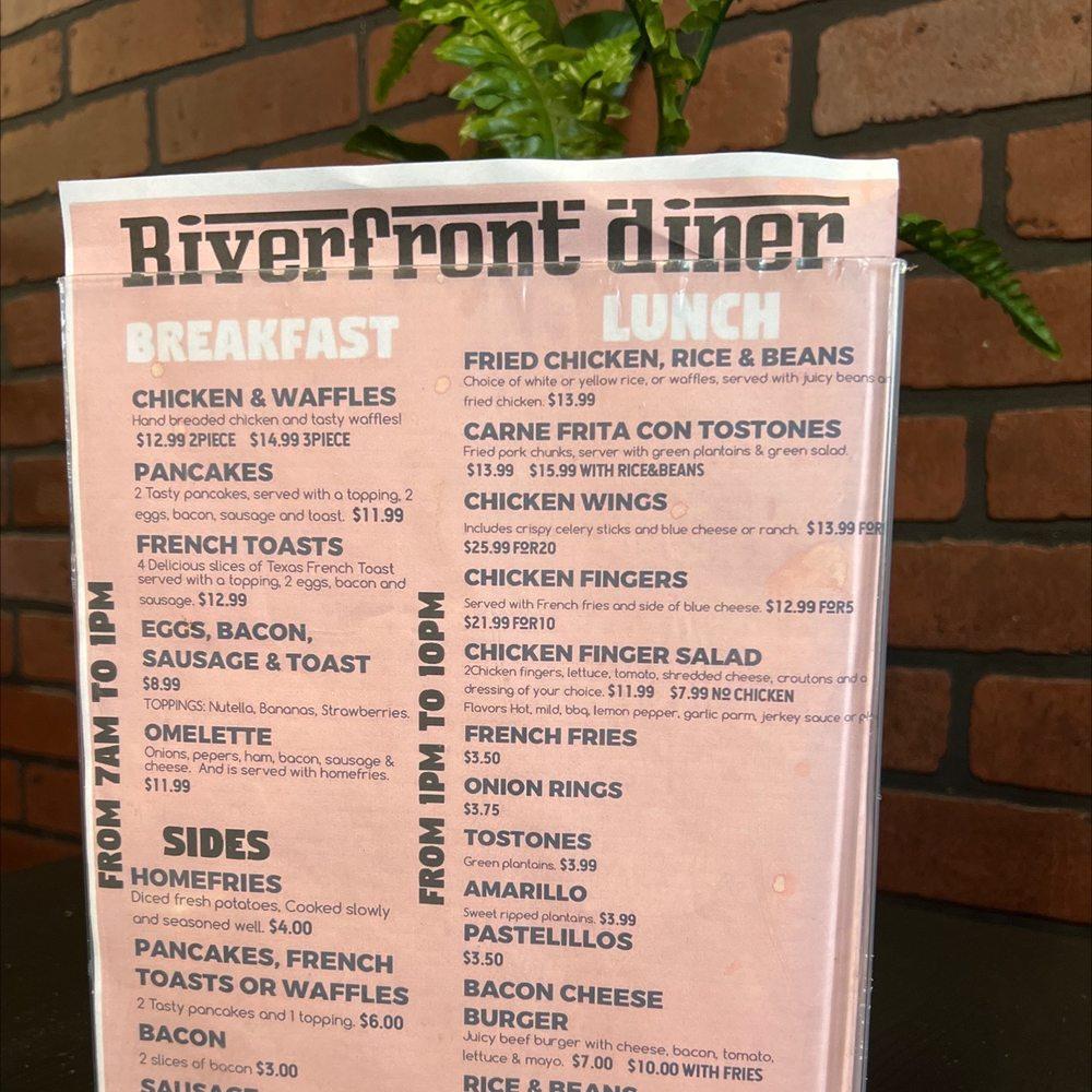 Menu at Riverfront Diner restaurant, Buffalo