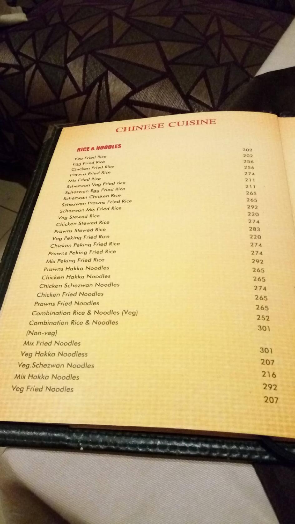 Menu at Sea Lord, Mumbai, Neelam Building