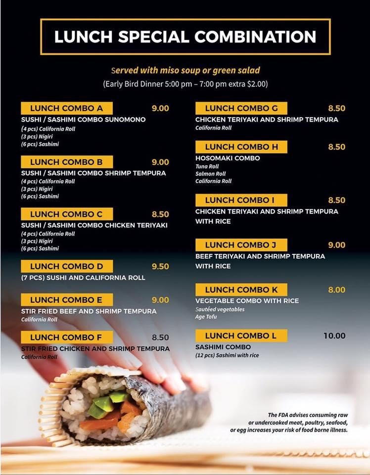 Menu at Maki Sushi & Thai Restaurant, Key Largo