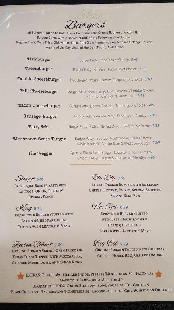 Menu at Nancy's Main Street Diner cafe, Grafton
