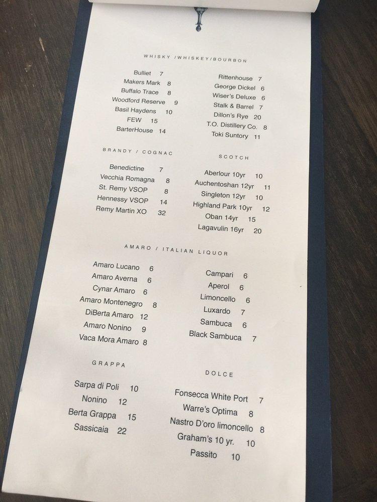 Menu at North & Navy pub & bar, Ottawa