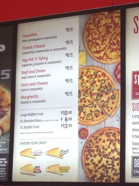 Menu at Pizza Hut Glen Eden pizzeria, Auckland, 210 W Coast Rd