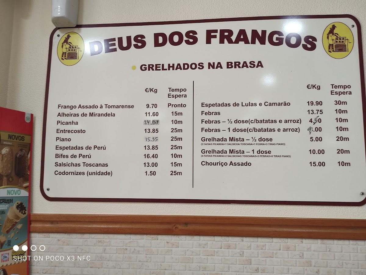 Menu em Deus dos Frangos restaurante, Setúbal