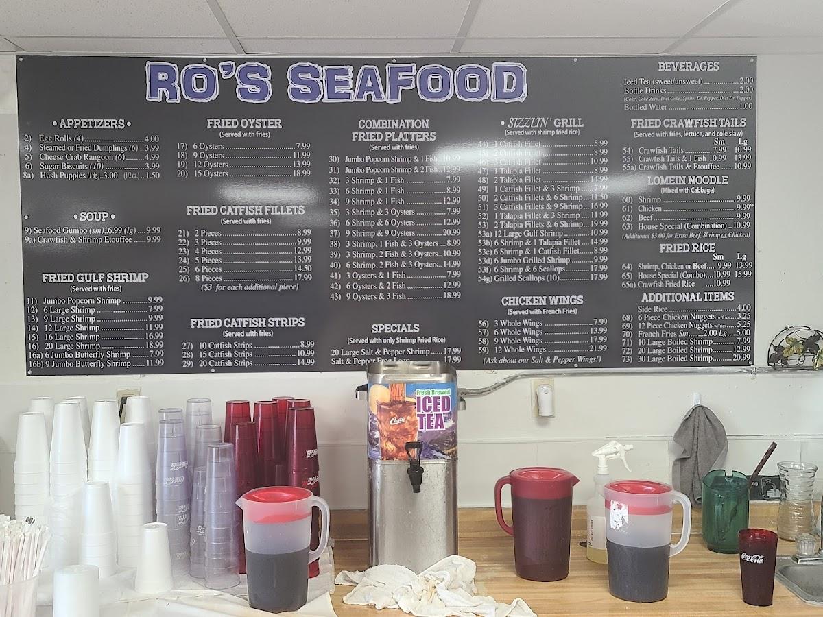 Menu at Ro's Seafood Restaurant, Lumberton