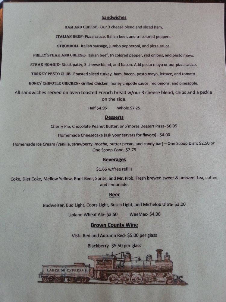 Menu at Lakeside Wood Fire Pizza pizzeria, North Vernon, IN-3