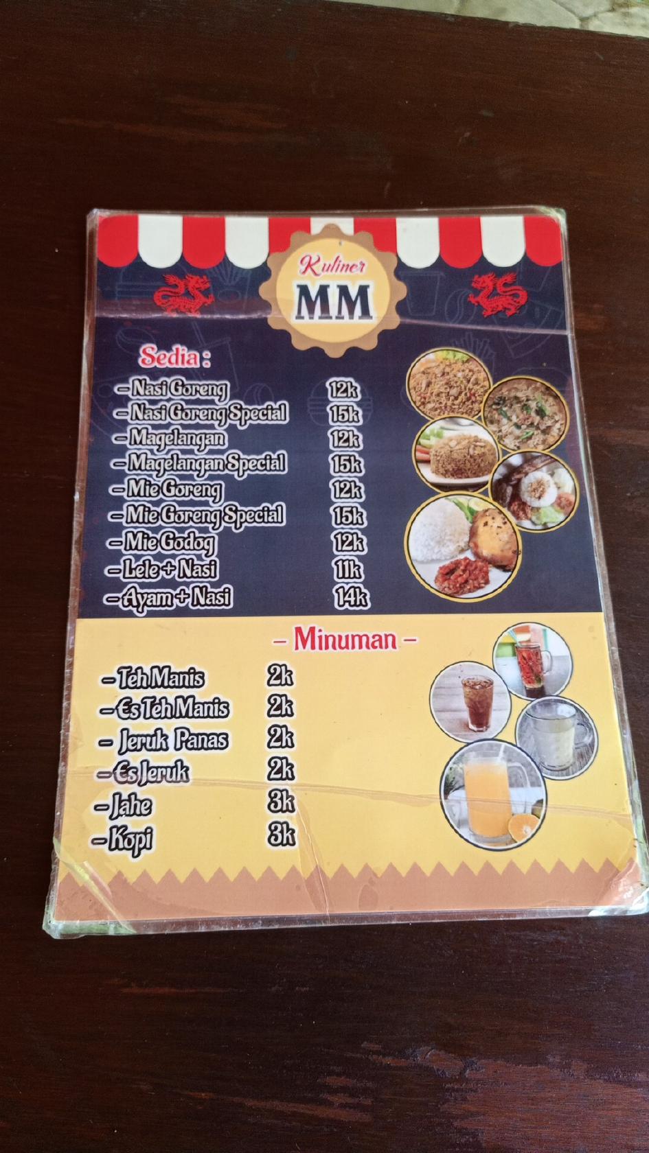 Menu at Kuliner MM restaurant, Wates