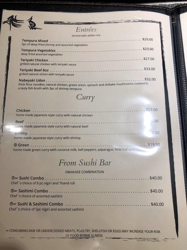 Menu at Mountain Flying Fish restaurant, Breckenridge, La Cima Mall