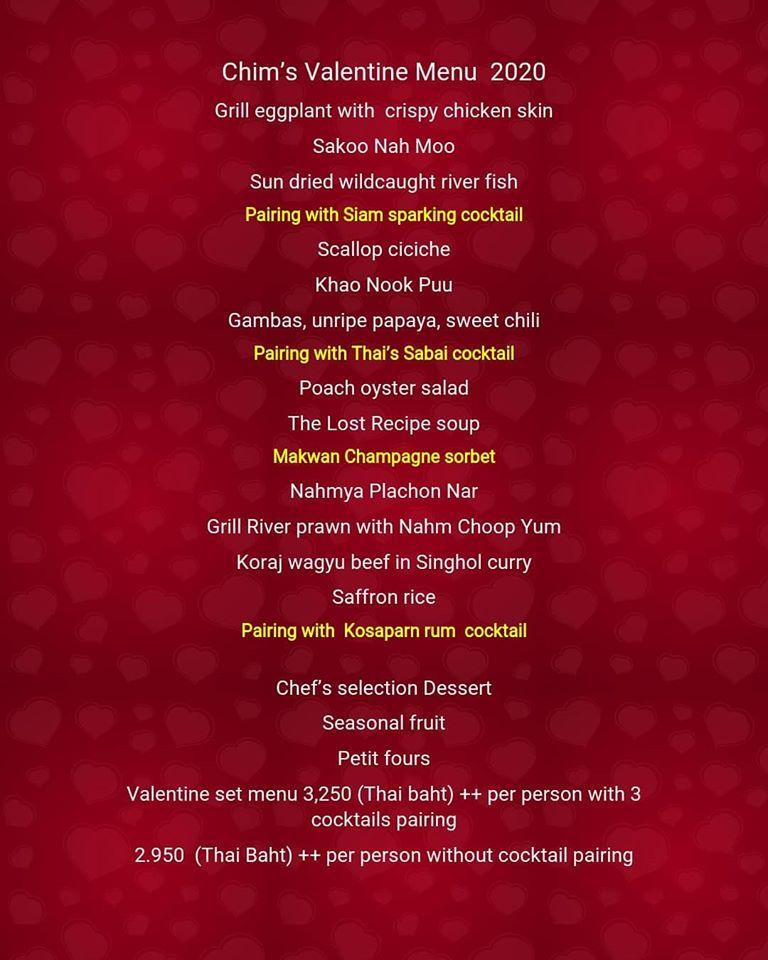 Menu at Siam Wisdom restaurant, Bangkok