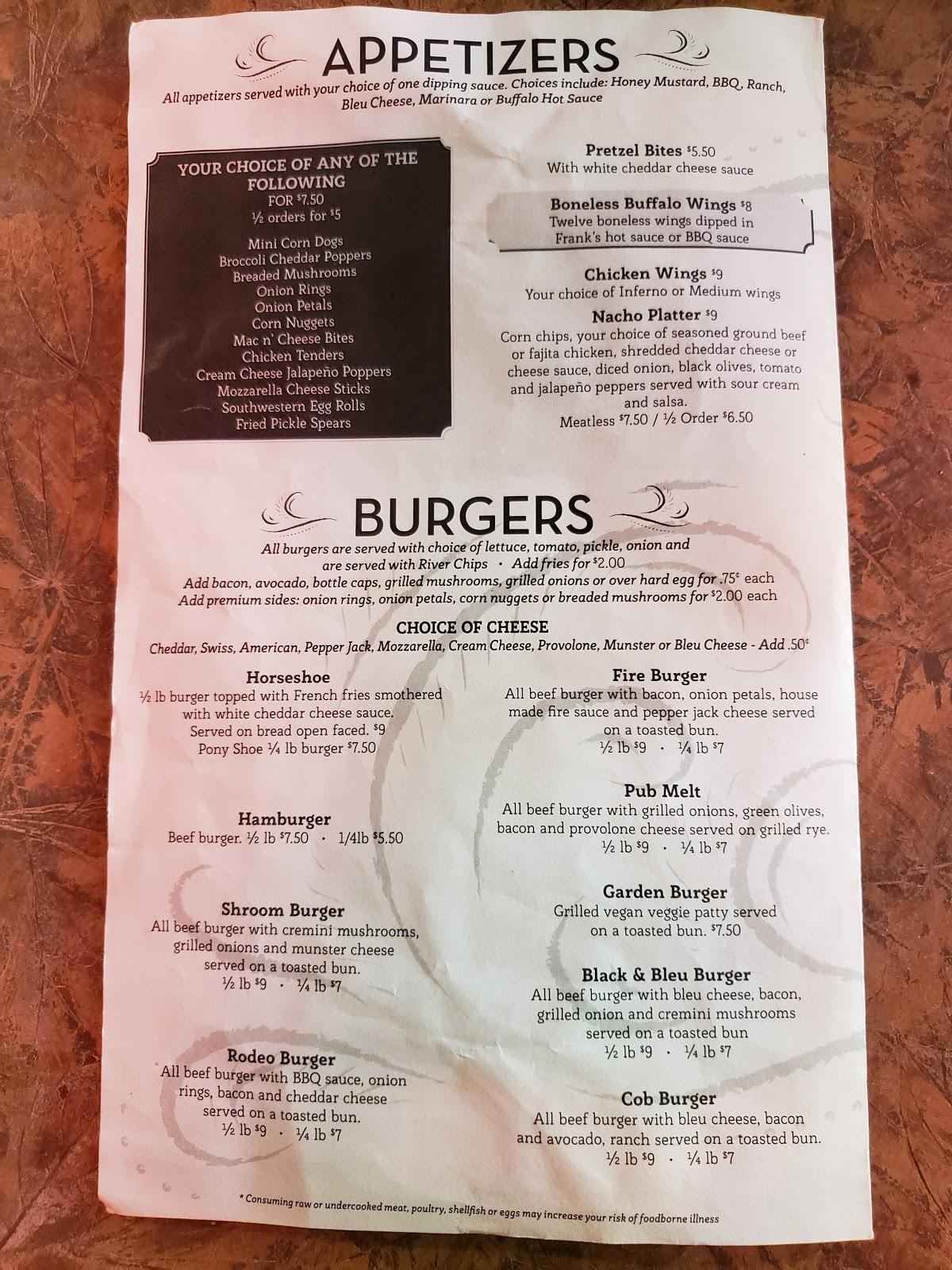 Menu at The Main Street Pub, Monticello