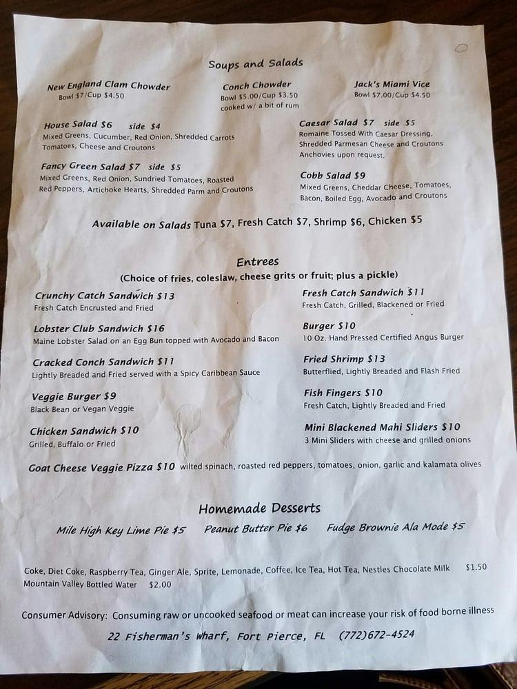 Menu at 12A Buoy pub & bar, Fort Pierce