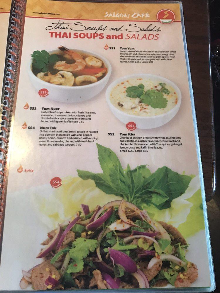 Menu at Saigon Cafe, Buford