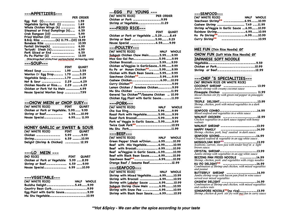 Menu at Beijing Palace Restaurant, Delray Beach, Jog Rd # C1