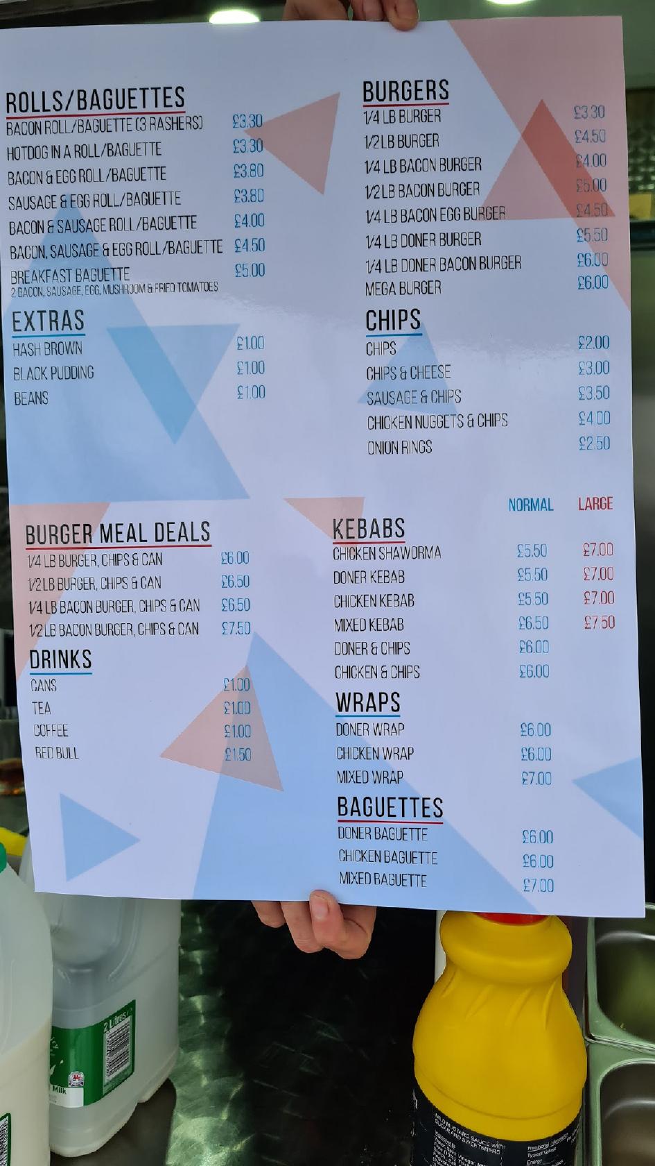 Menu at KAZ'S KITCHEN restaurant, Milton Keynes