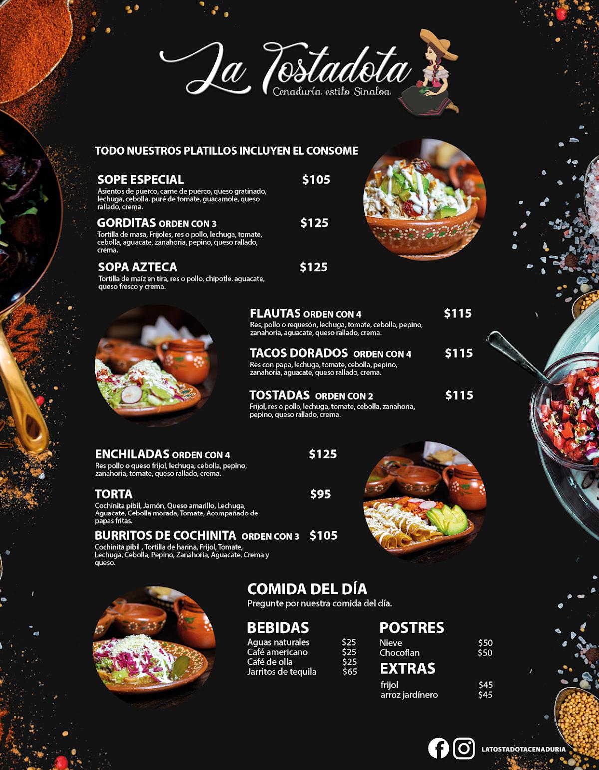 Carta del restaurante CENADURIA ANITA, Tecate