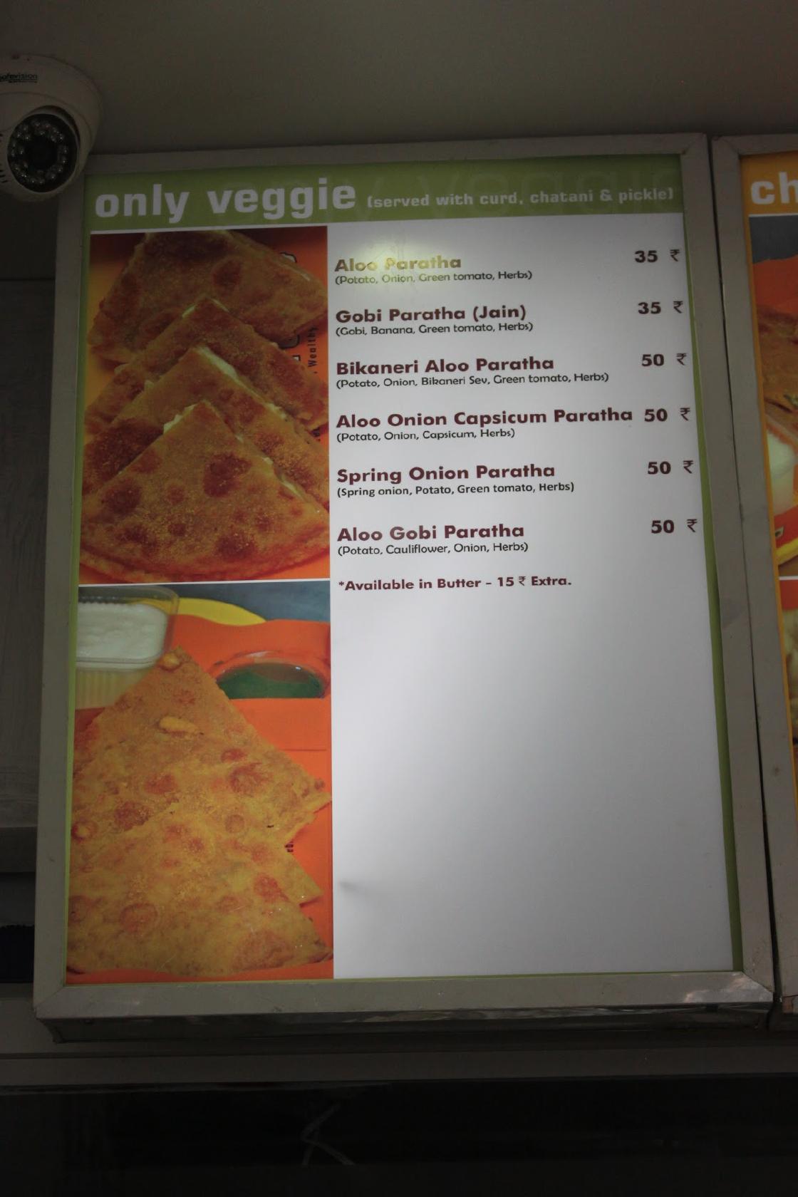 Menu at Paratha Express, Vadodara, E-2