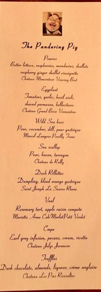 Menu at The Pandering Pig pub & bar, New York City