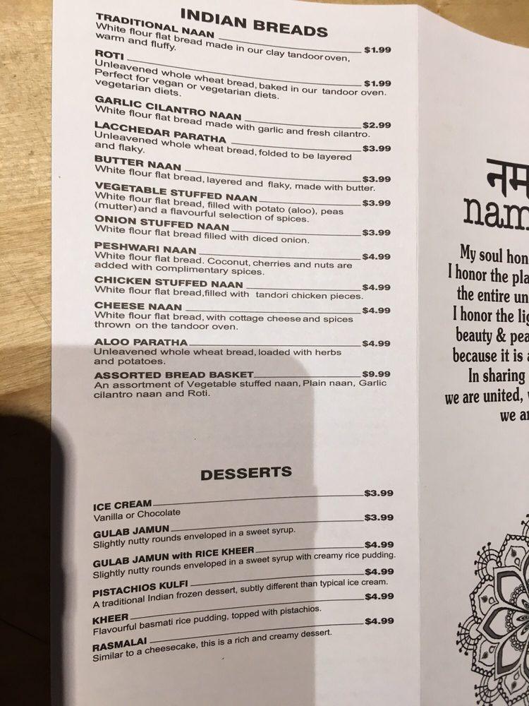 Menu at Indian Kitchen restaurant, Golden