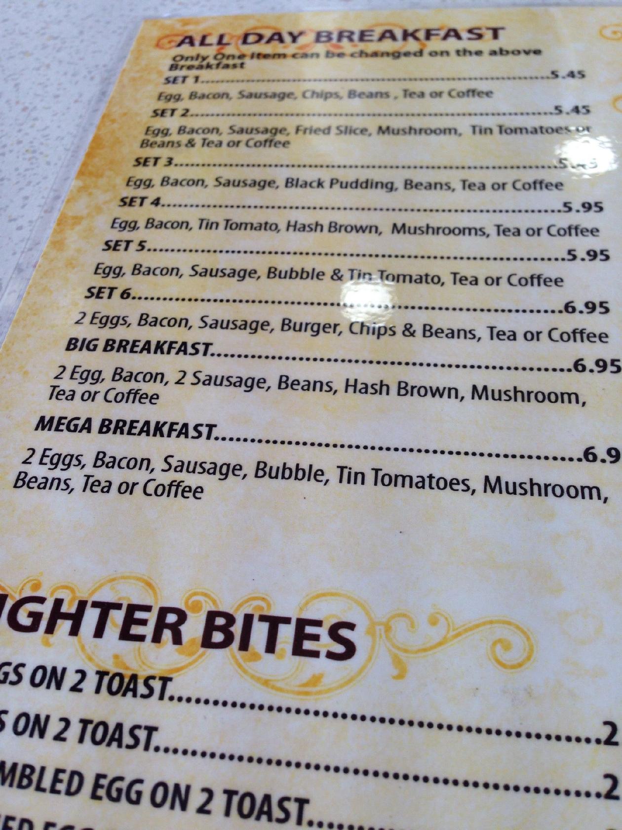Menu at Junction Café & bistro cafe, Watford, 101a St Albans Rd