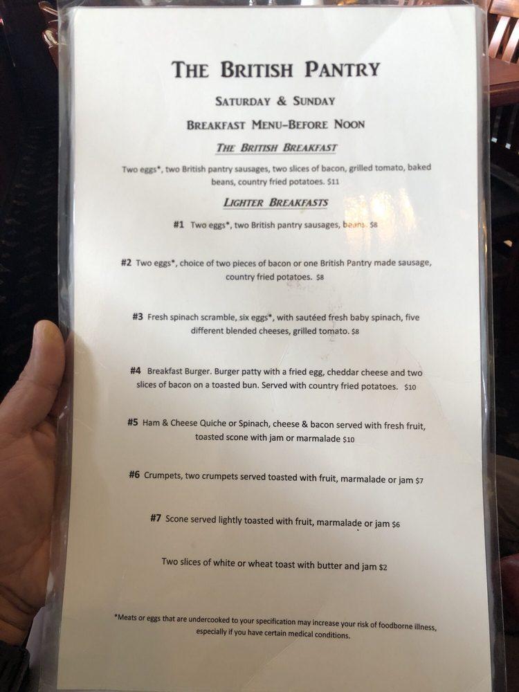 Menu at The British Pantry Ltd. restaurant, Redmond