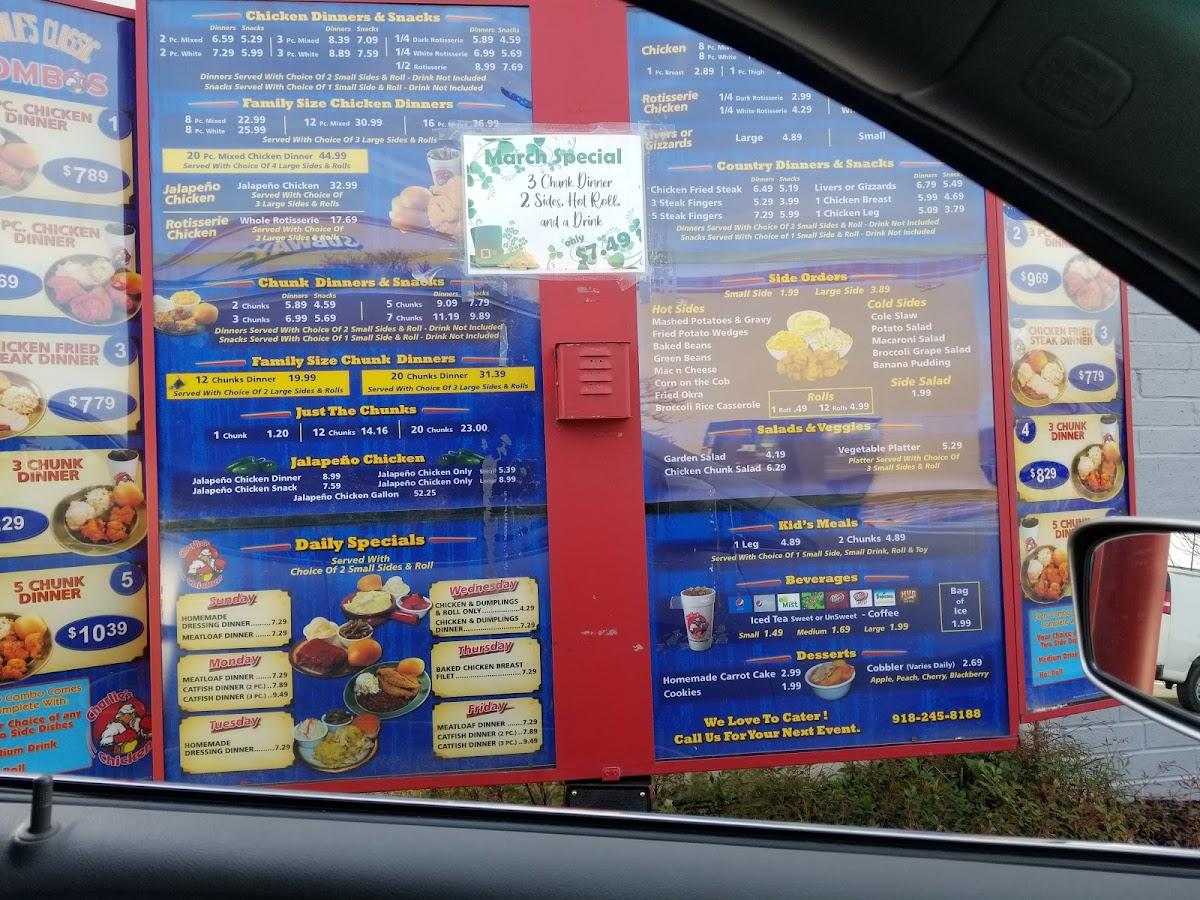 Menu at Charlie's Chicken of Sand Springs restaurant, Sand Springs