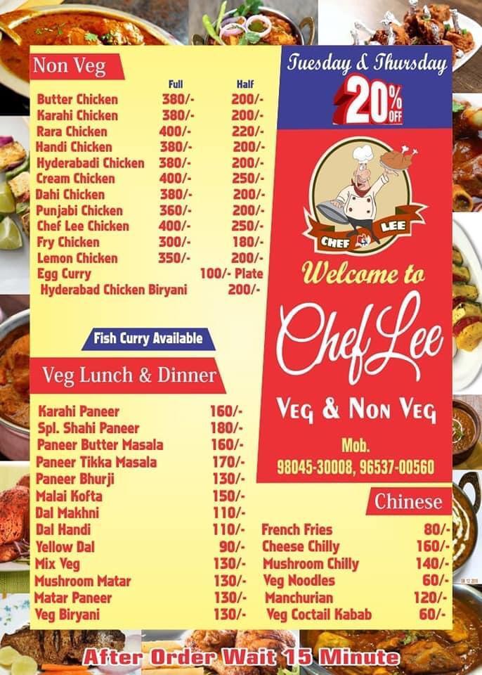 Menu at Chef lee, Nabha