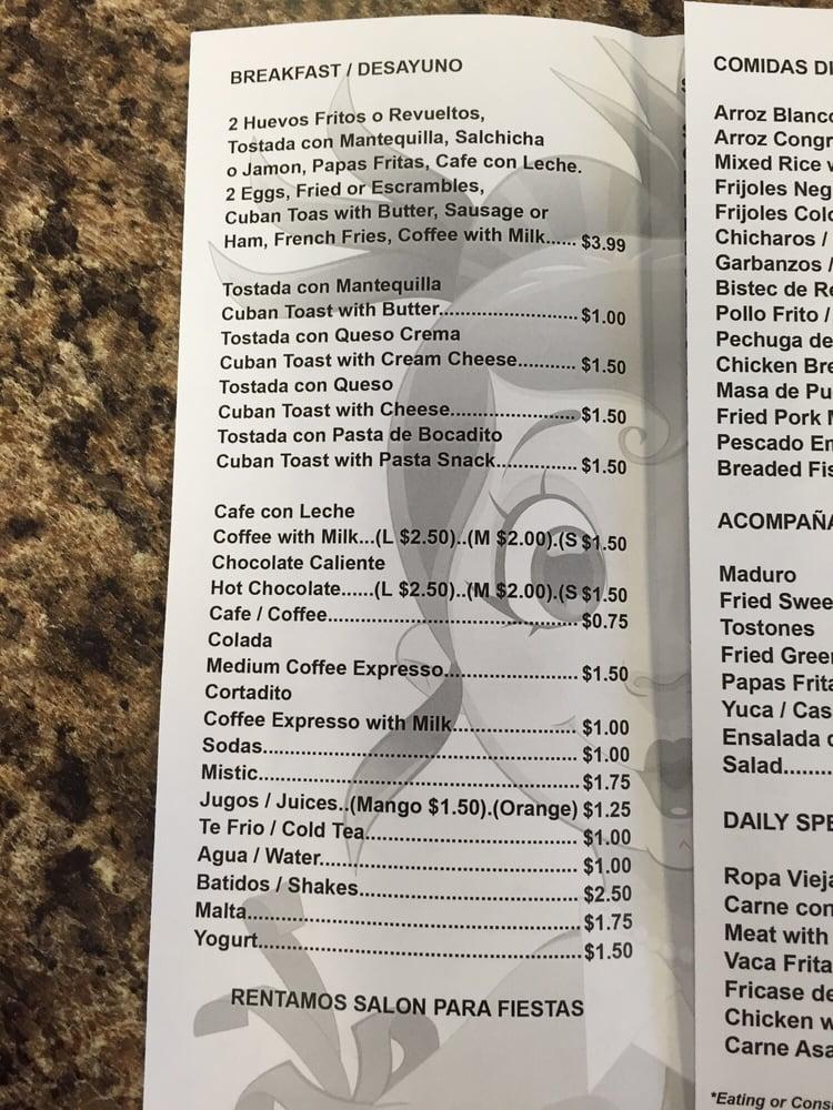 Menu at Coco Bakery-Restaurant, Cape Coral