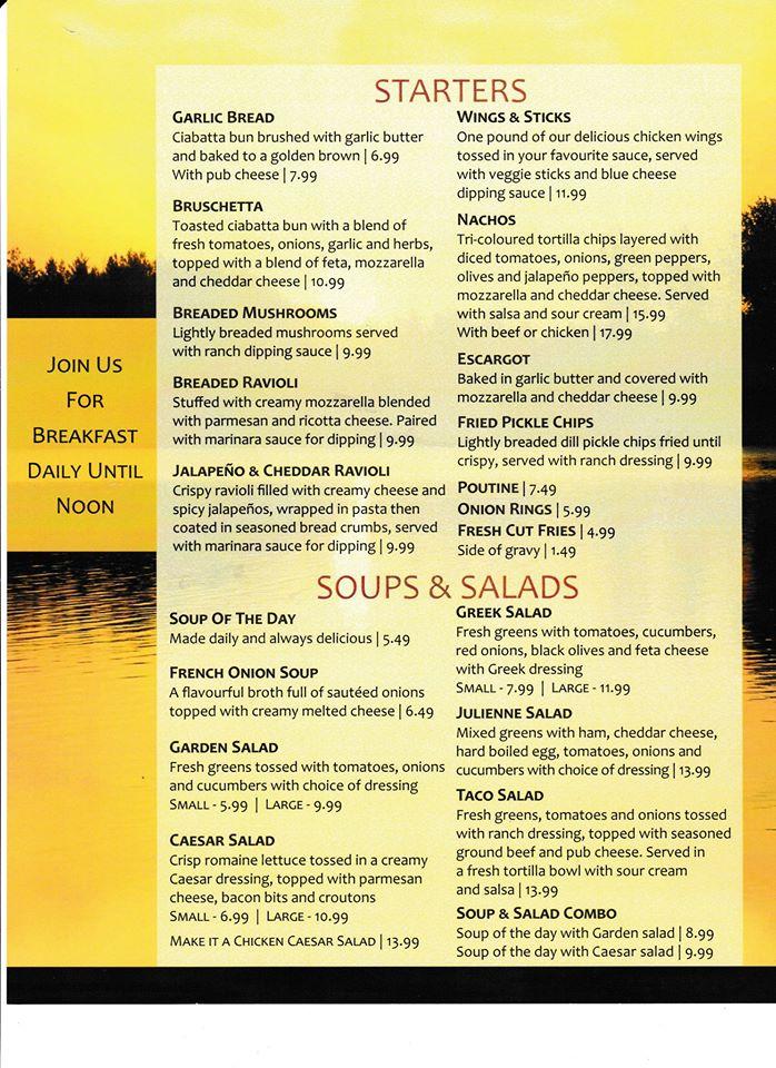 Menu at That Place On Cameron restaurant, Kawartha Lakes