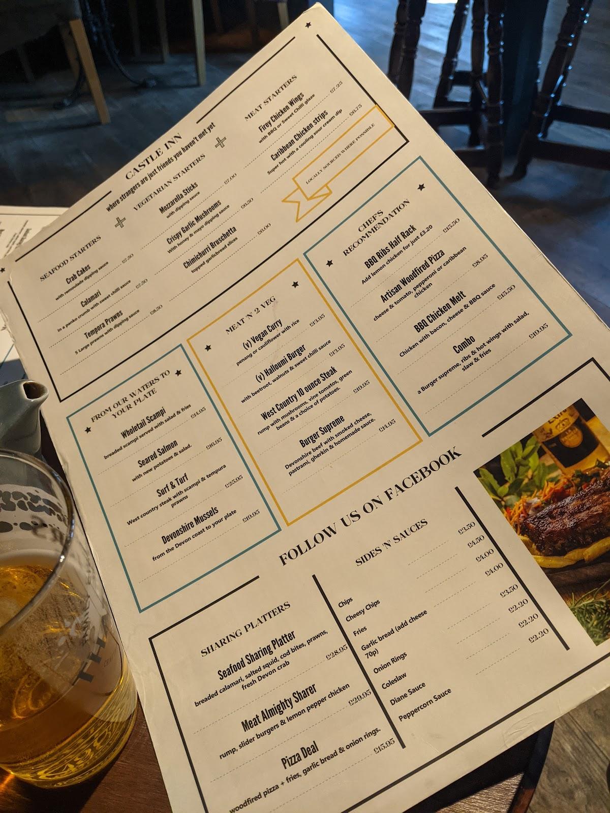 Menu at The Castle Inn pub & bar, Barnstaple