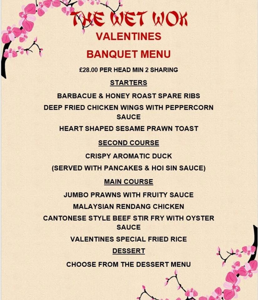 Menu at Wet Wok restaurant, Plymouth, 75 Hoe Rd