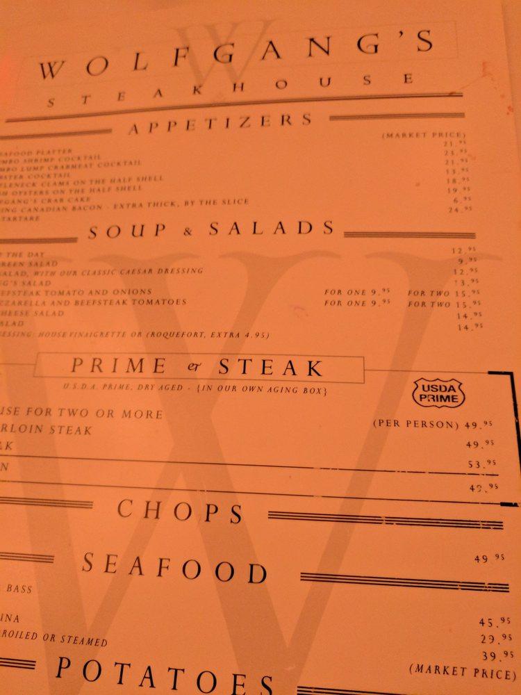 Menu at Wolfgang's Steakhouse, New York City, 200 E 54th St