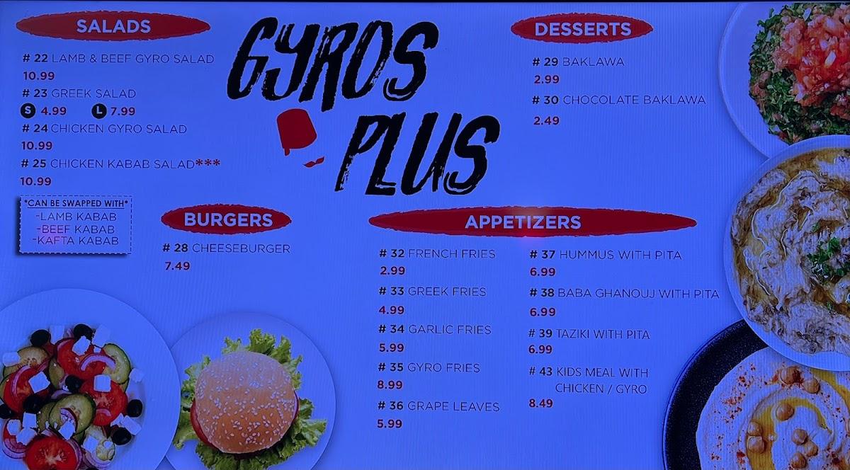 Menu at Gyros Plus restaurant, Everett