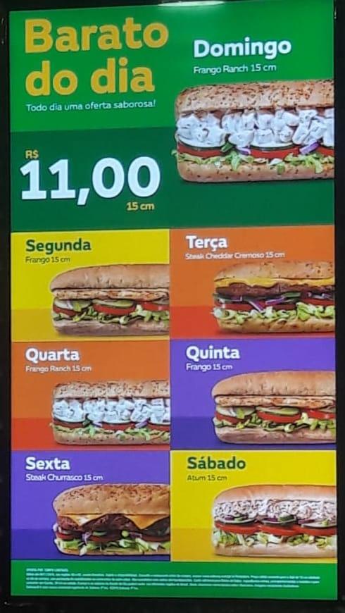 Menu em Subway Aeroporto Delivery restaurante, Manaus