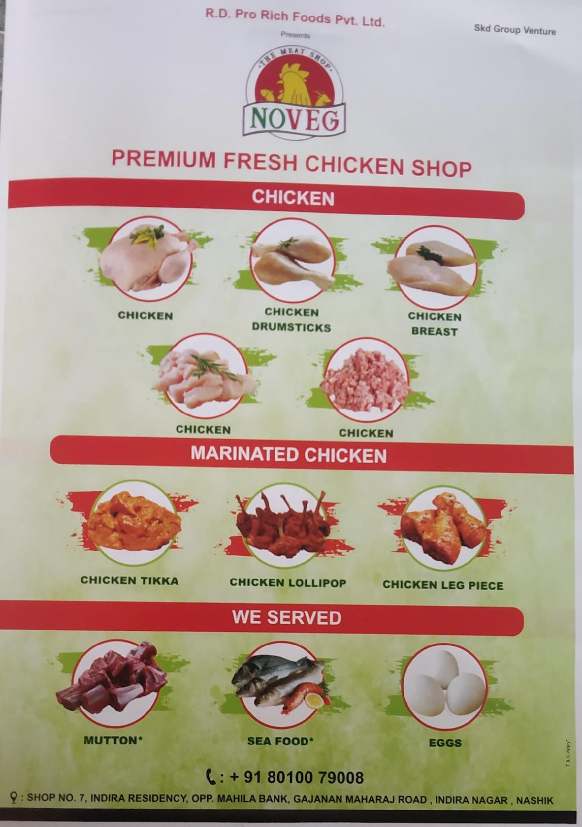 Menu at NOVEG THE CHICKEN SHOP, Nashik