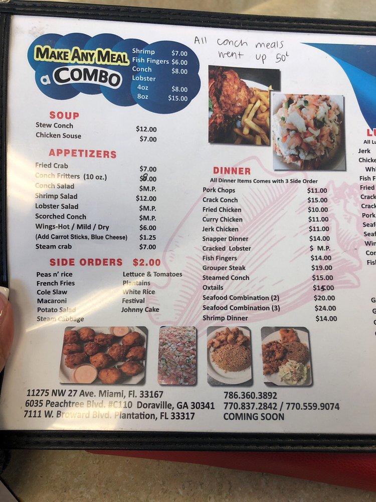 Menu at Conch Heaven desserts, Doraville, Peachtree Blvd