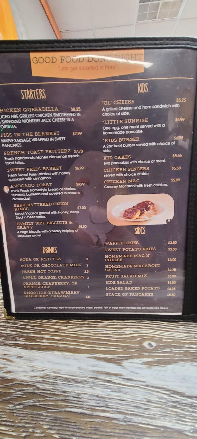 Menu at Cracked Egg Cafe, Canton