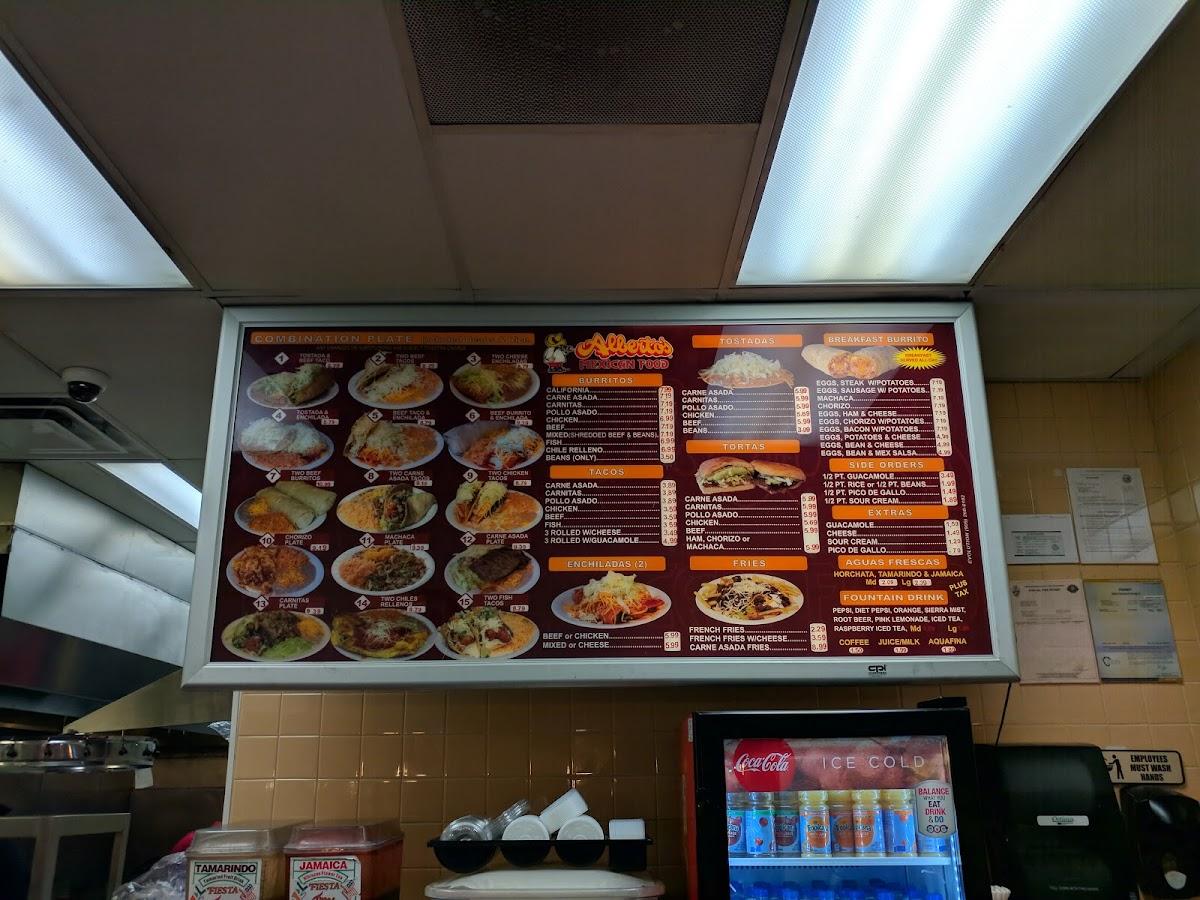 Menu at Alberto's Mexican Food restaurant, San Bernardino, W Highland Ave