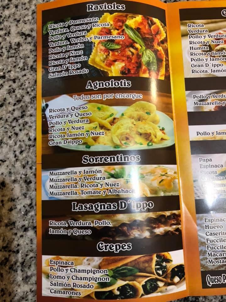 Menu at DIPPO PASTAS Buenos Aires restaurant, Buenos Aires, Av. Coronel ...