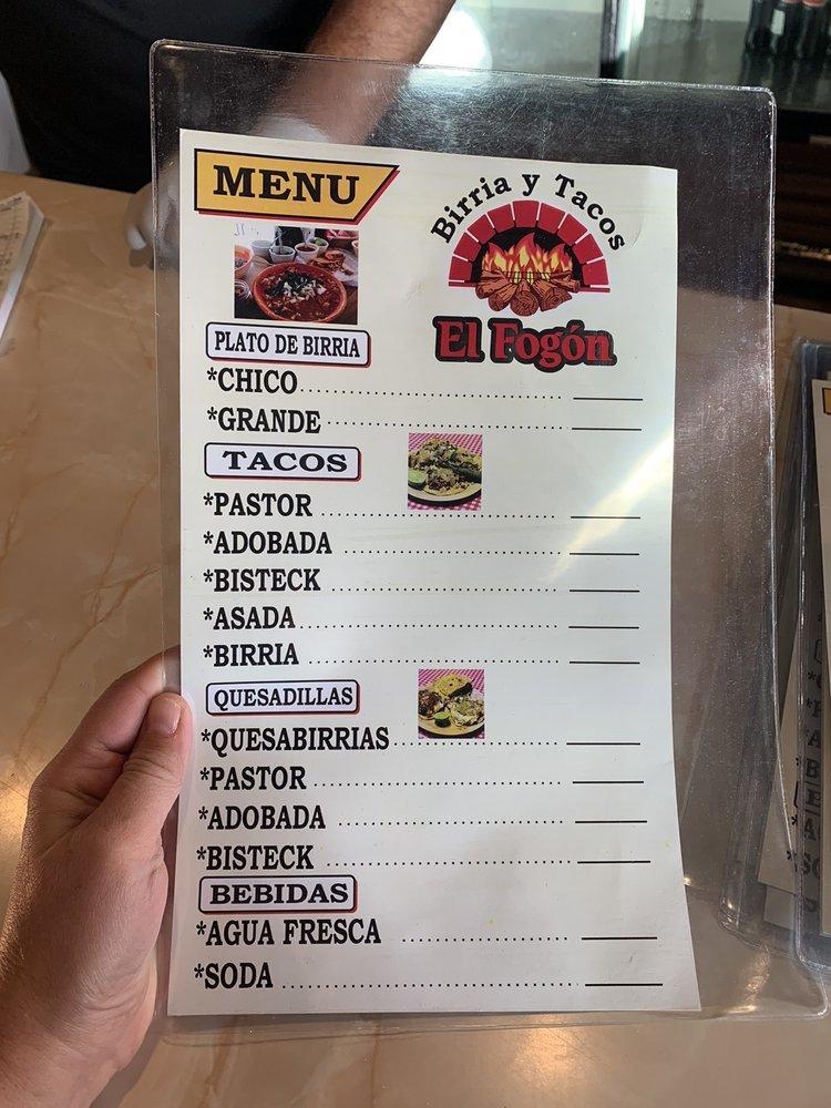 Menu at El Fogon restaurant, Twin Falls