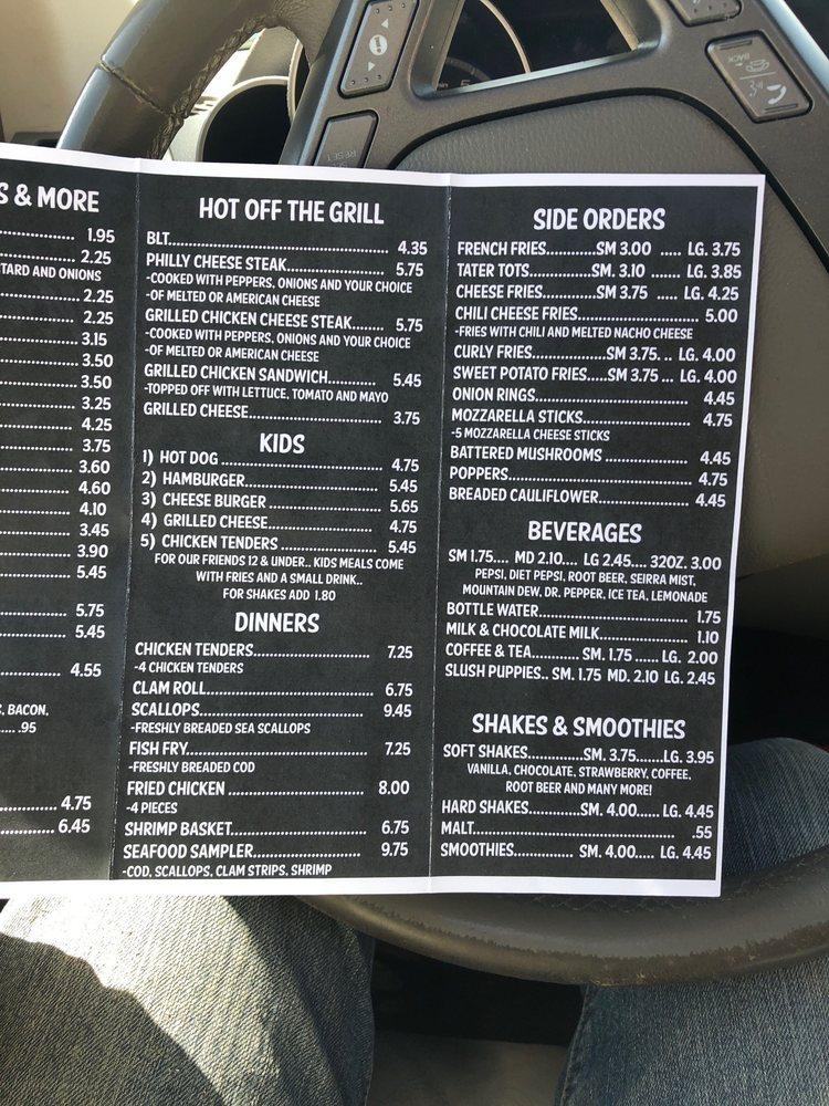 Menu at Mr Bill's Carhop restaurant, South Glens Falls