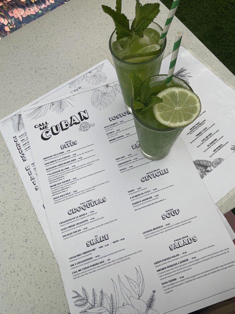 Menu at Call Me Cuban restaurant, Miami Beach