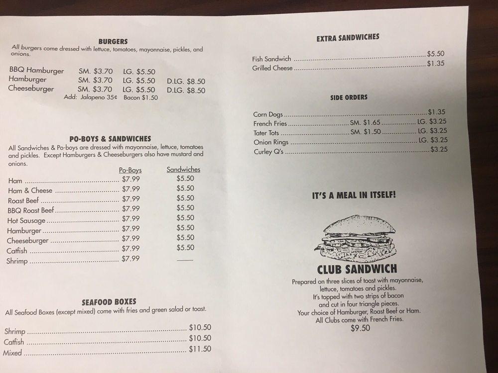 Menu at Dixie Maid Drive-In restaurant, Baton Rouge