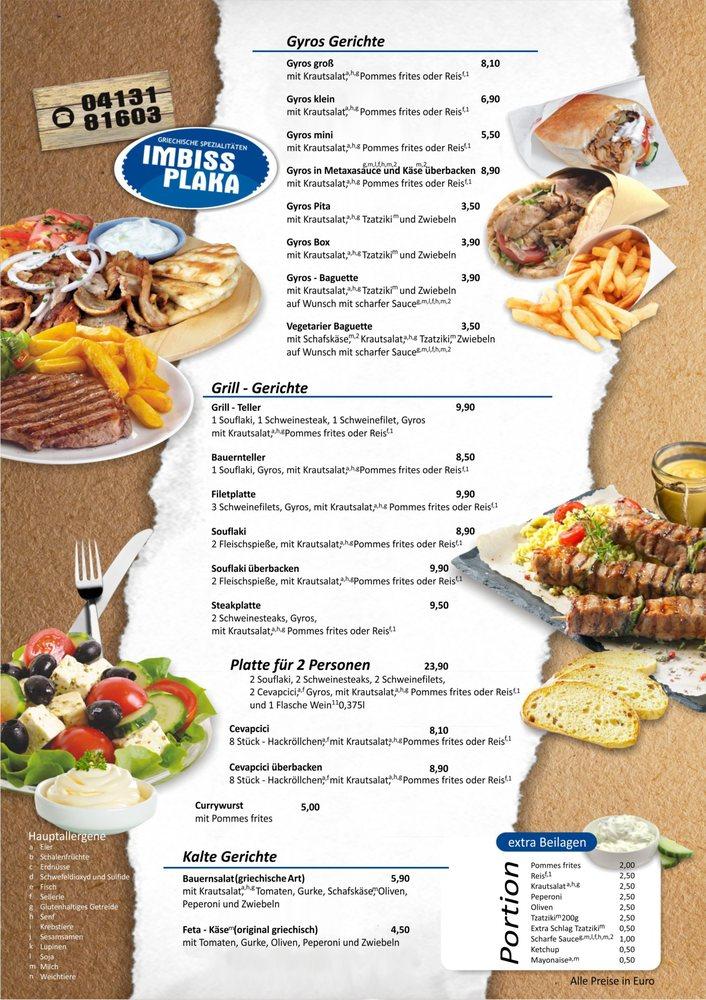 Menu at Imbiss Plaka "GYROS-CENTER" restaurant, Lüneburg