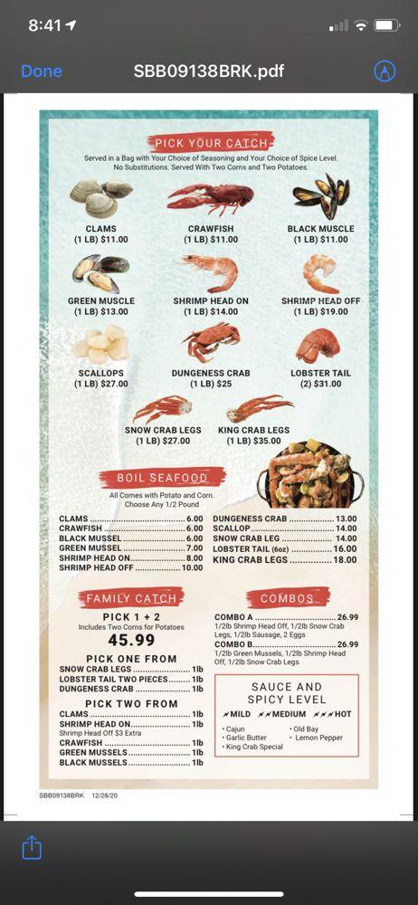 Menu at King Crab Cajun Seafood restaurant, Lansing