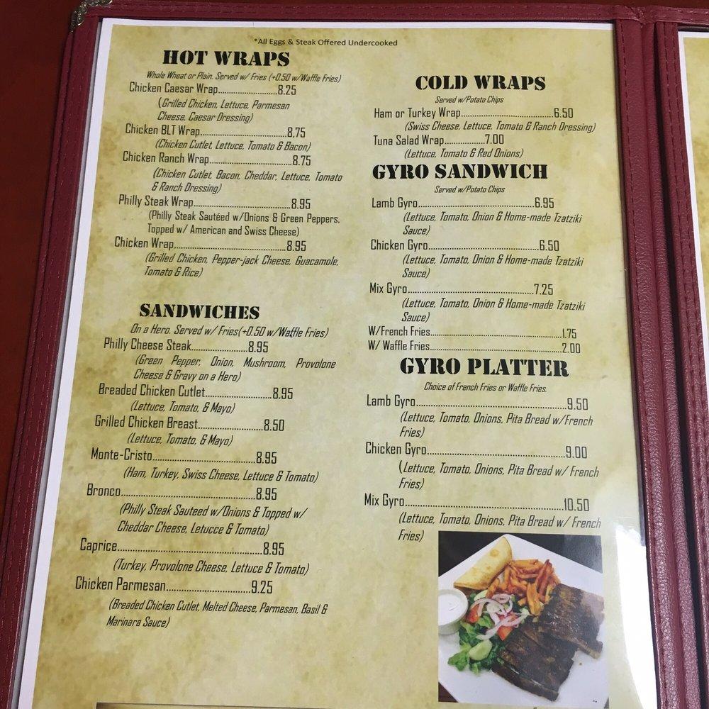 Menu at New York Diner restaurant, Charlotte