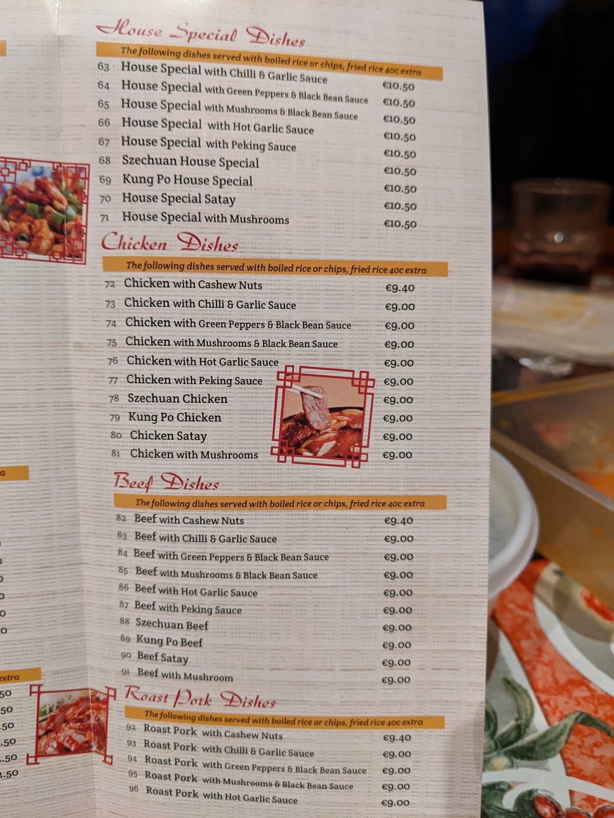 Menu at Pagar Garden fast food, Clonmel, Thomas St