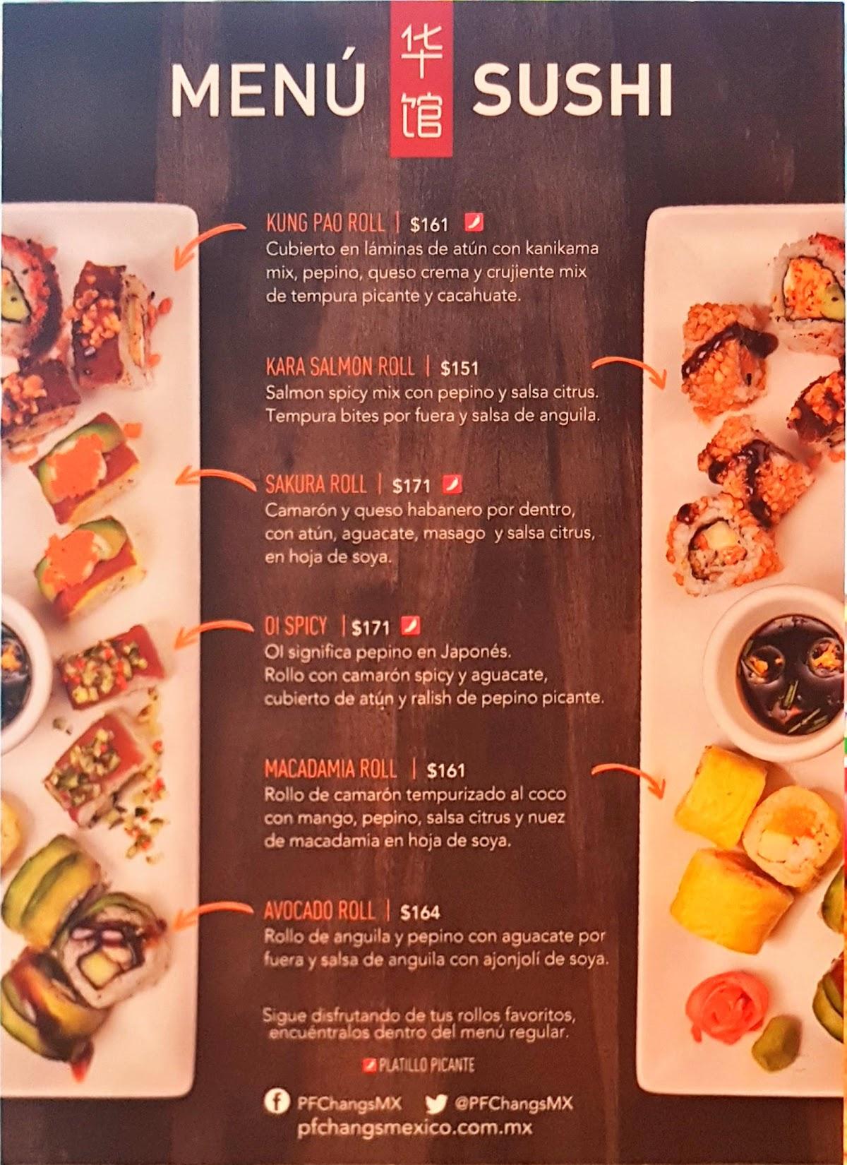 Carta del restaurante P.F. Chang's Altama Tampico, Tampico