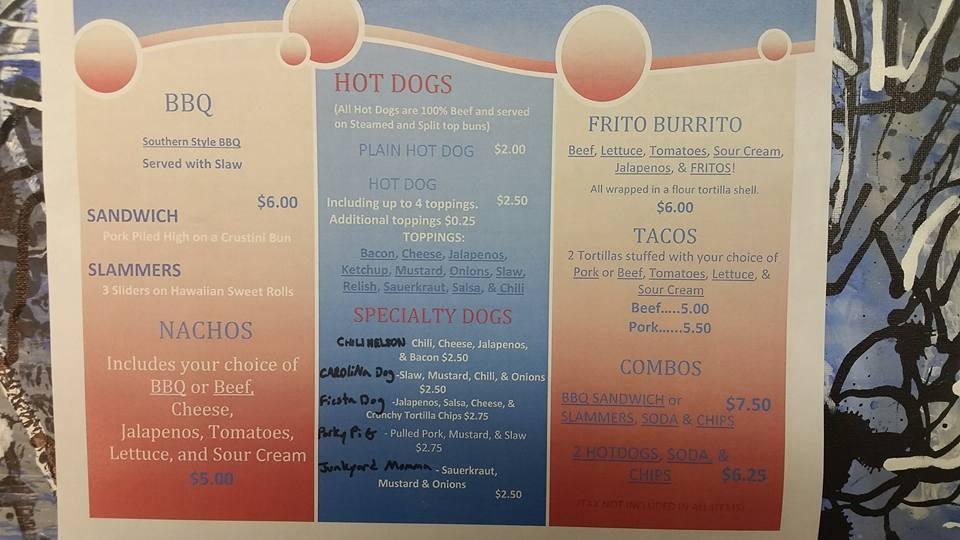 Menu at The Goody Shop, Carolina Beach