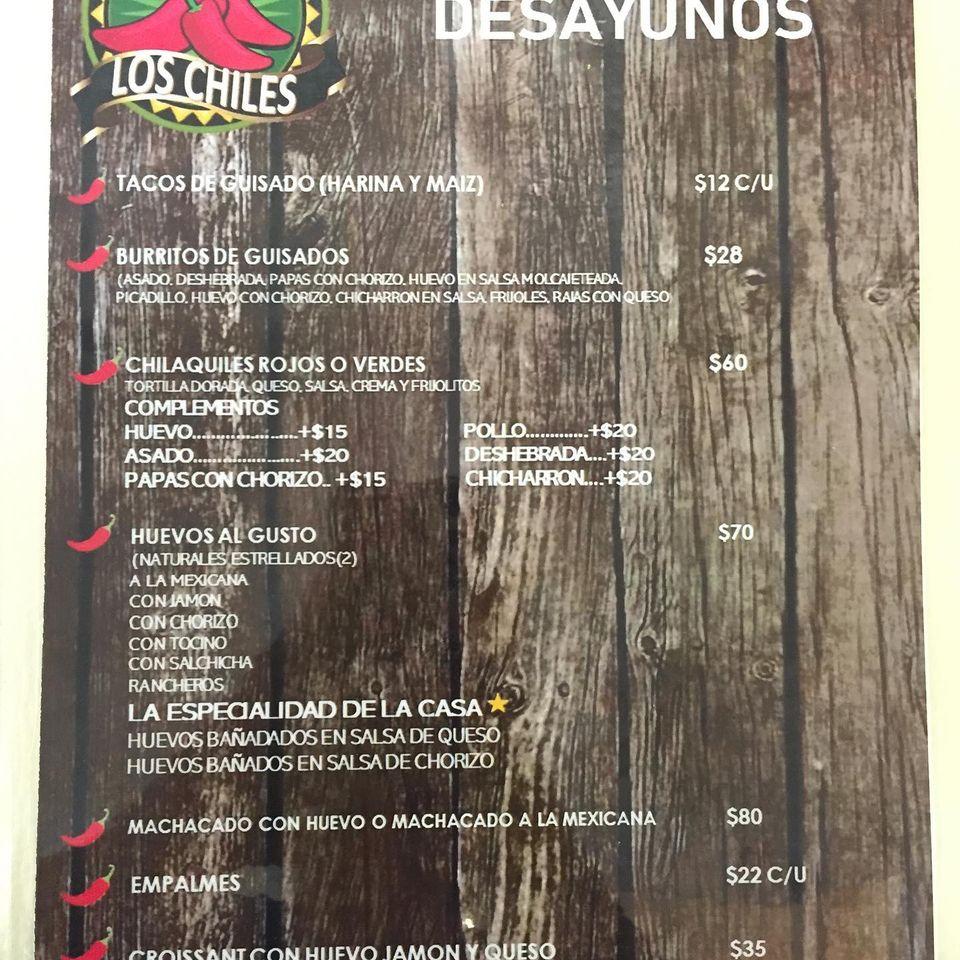 Menu at Los Chiles Restaurante MTY, San Nicolás de los Garza