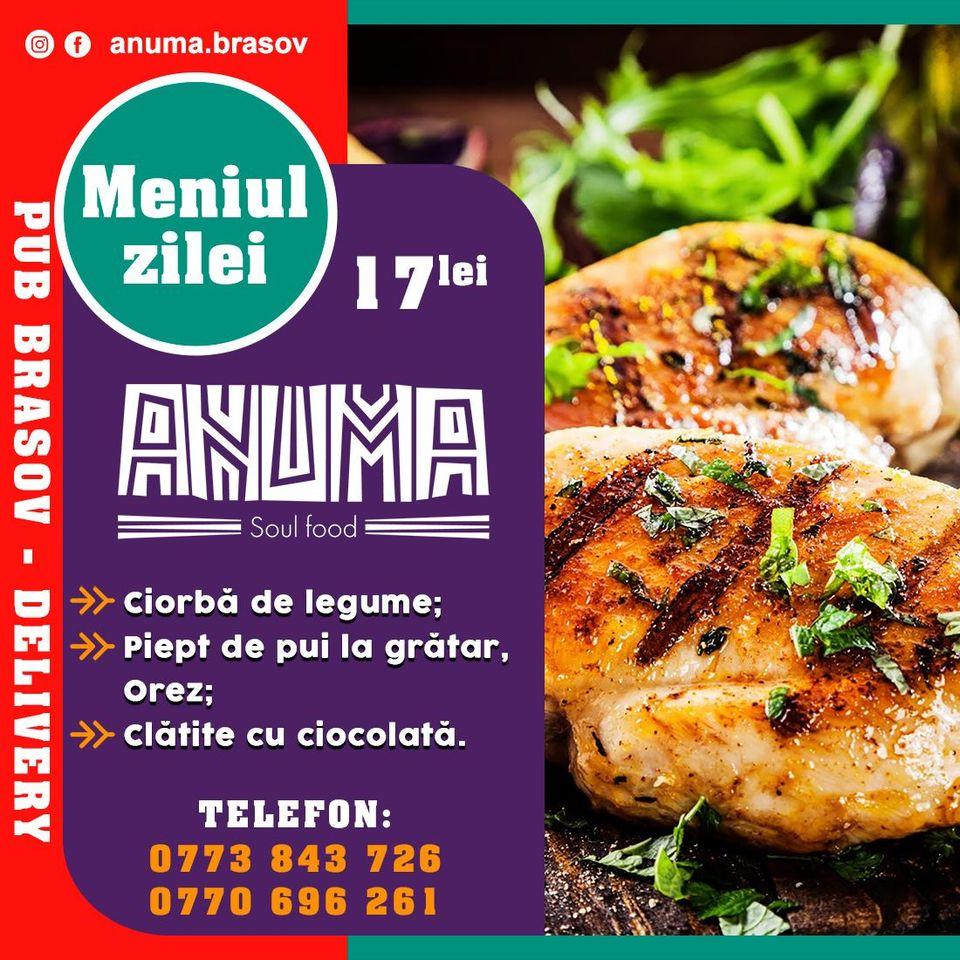 Menu at Anuma, Brașov